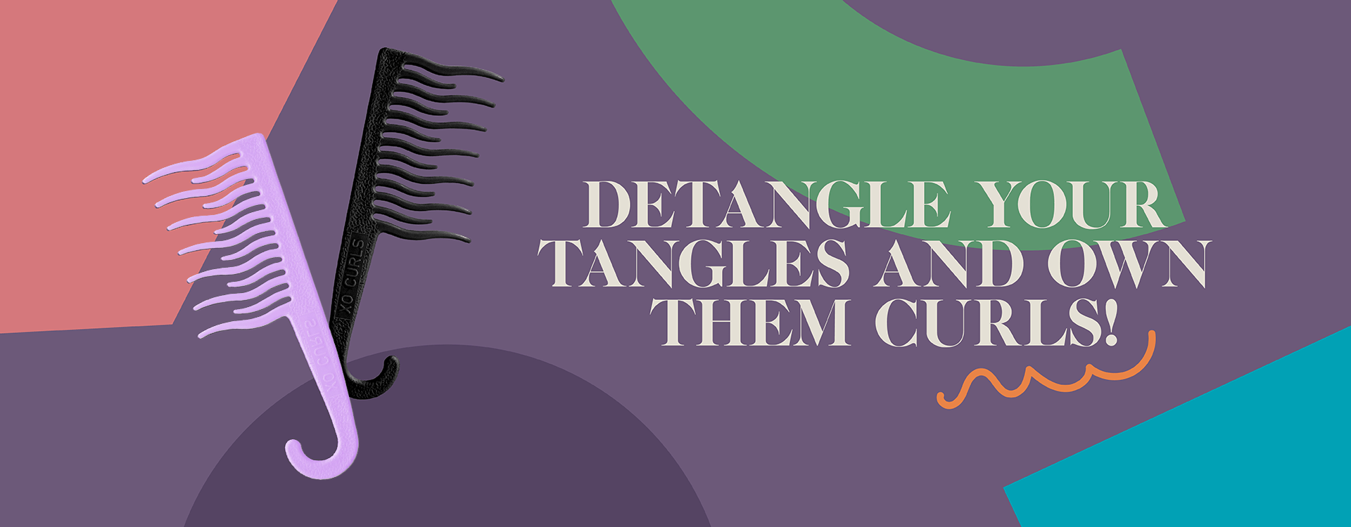 XO Curls shower detangling comb for frizzy wavy curly hair